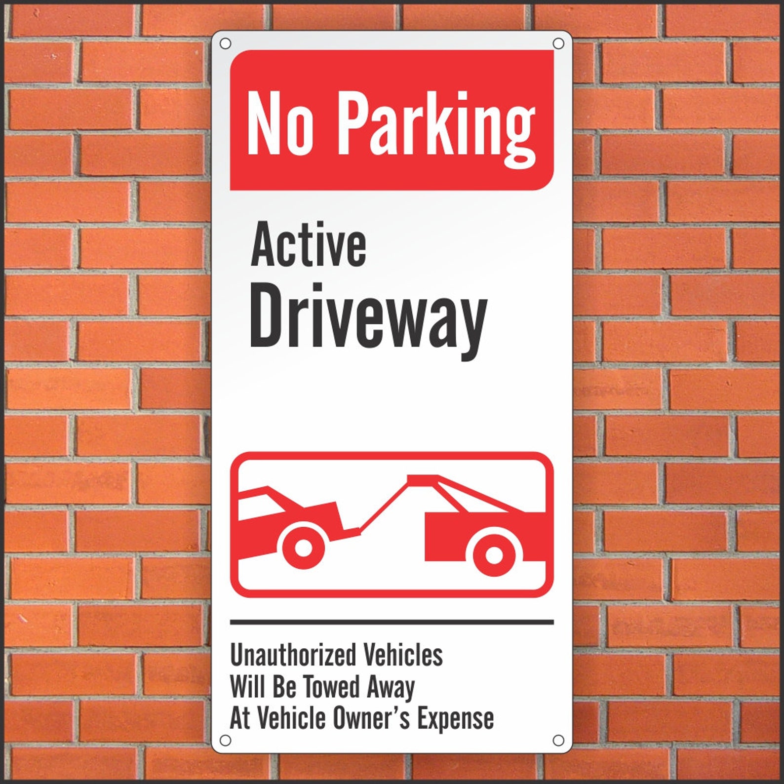 No Parking Active Driveway Sign Tow Away Zone 12 X 24 - Etsy