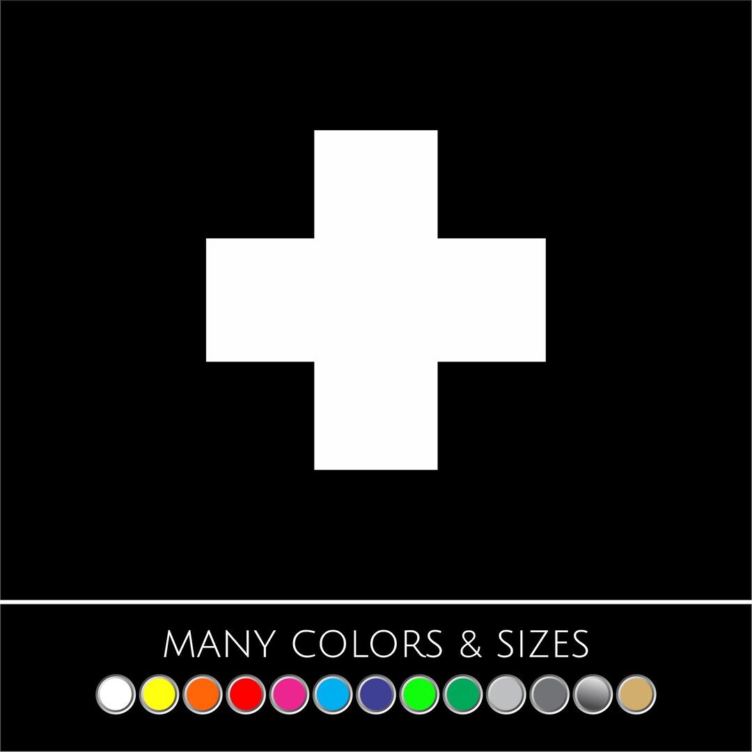 Medical Cross Sticker - Medical Decal - Red, Green, Blue Vinyl Car ...