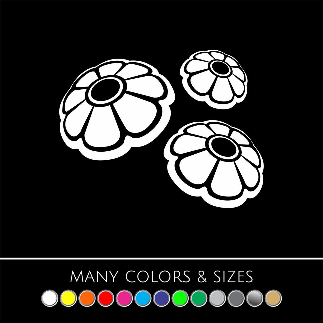 Set of 3 VW Bug Beetle Daisy Flower Decals – Vinyl Stickers – Choose ...