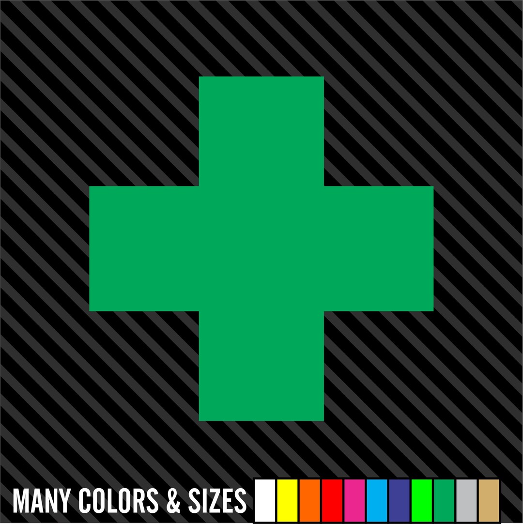 Medical Cross - Medical Decal Sticker - Red, Green, Blue Vinyl Car ...
