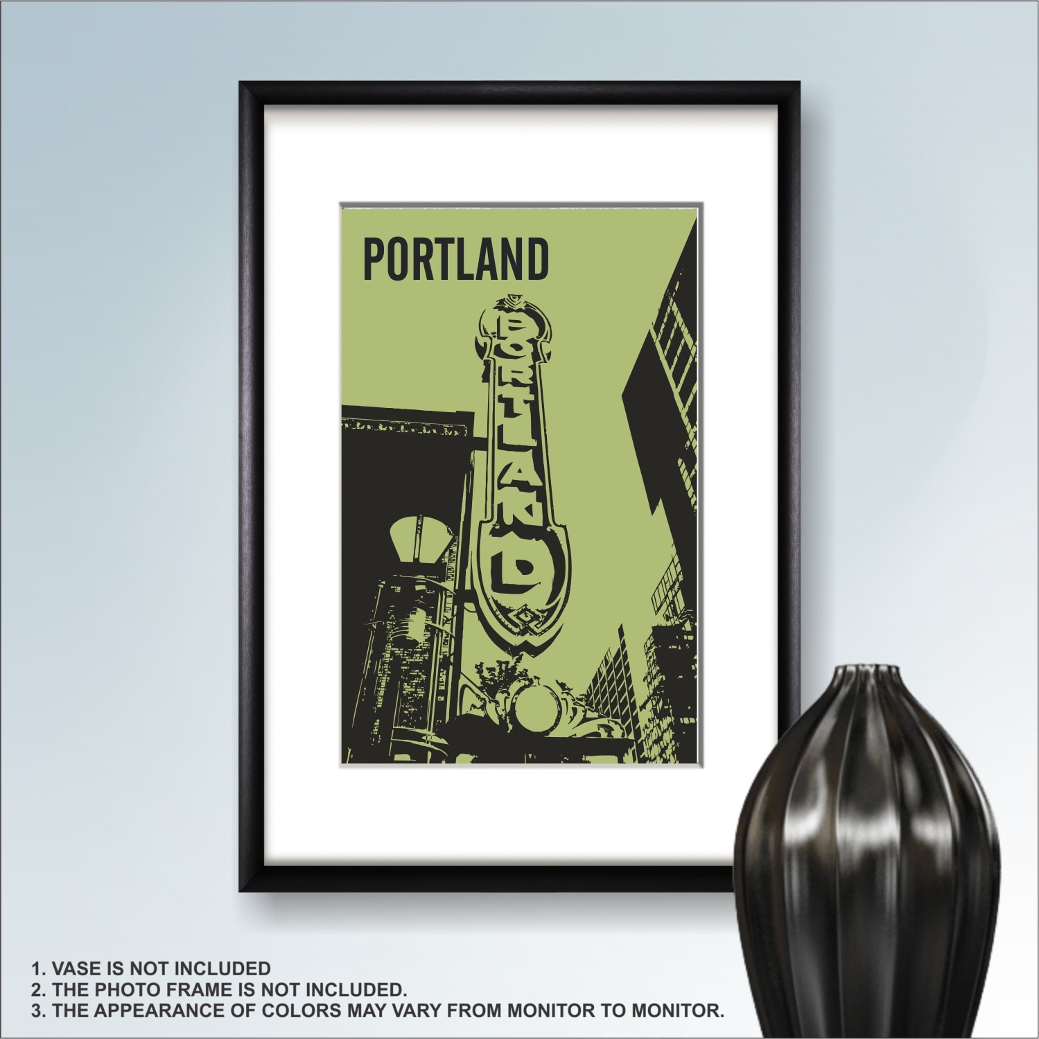 Portland print Poster Wall art Portland skyline Oregon | Etsy