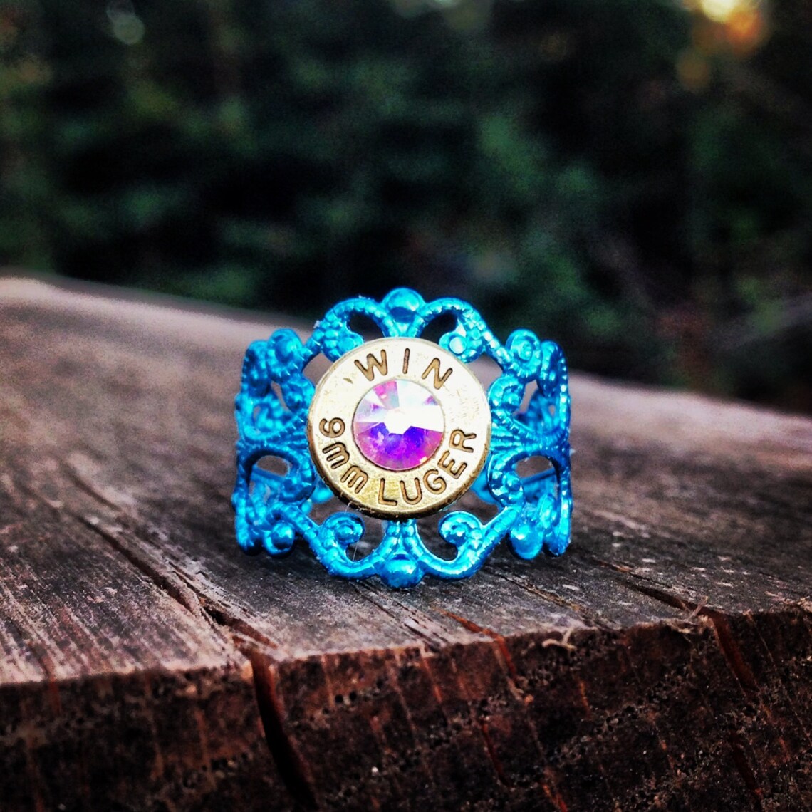 Pistol Shell Filigree Rings pink Shimmer | Etsy