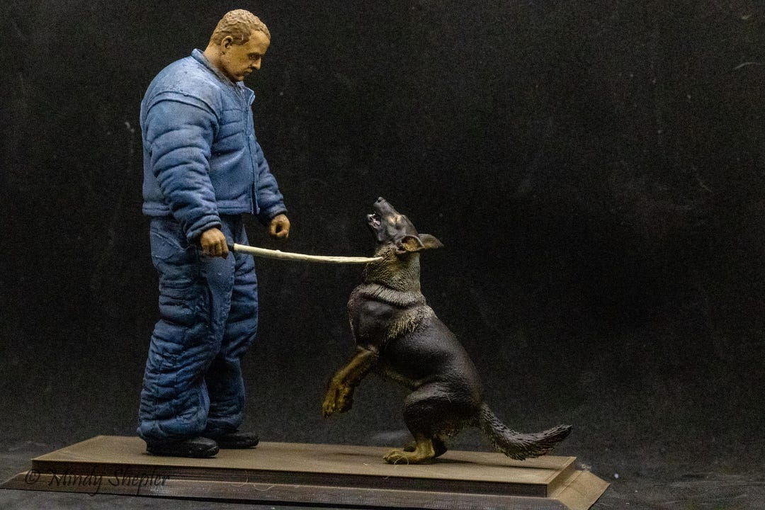 Schutzhund PSA Diorama, German Shepherd, Decoy, IPO, IGP Painted - Etsy