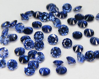 Wholesale Bright Blue Lab Created Sapphire 1-15mm Round - Etsy
