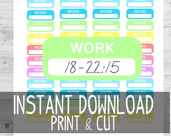 WORK SCHEDULE Printable Planner Stickers Erin Condren Happy Planner ...