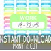 50% OFF. PRINTABLE Work Planner Stickers Schedule Rota Stickers Happy ...