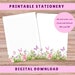 Printable Floral Lined Paper Butterfly Notepad Printable Writing Paper ...