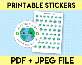 PRINTABLE Please Recycle Me Stickers Save the Planet Stickers ...
