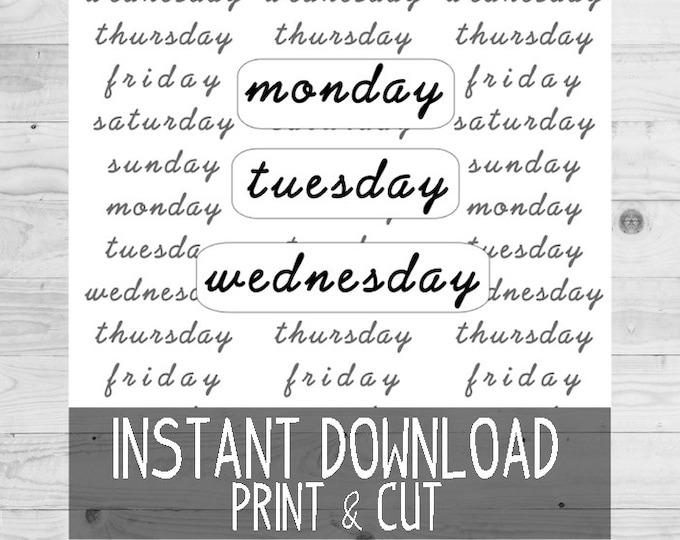 PRINTABLE Weekdays Weekend Planner Stickers Download Instant Printable ...