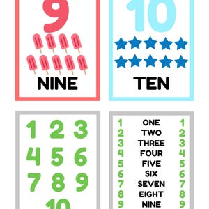 Digital Number Flashcards 1-10 for Kids Flashcards Kindergarten ...
