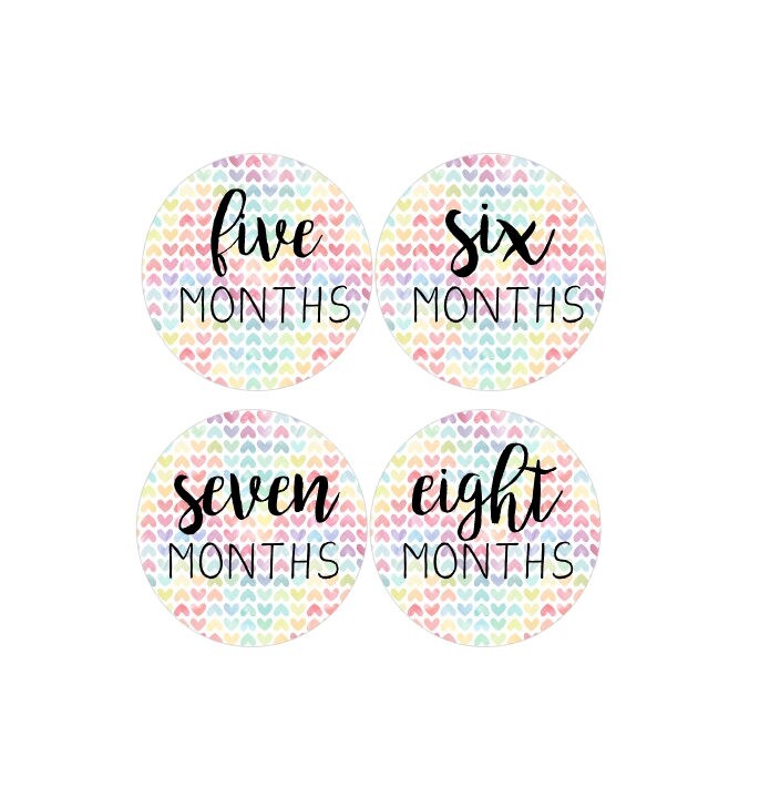 12 MONTHS Baby Stickers Milestone Clothing Rainbow Baby One to - Etsy UK