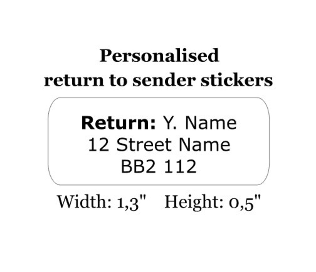 Return to Sender Stickers Rectangle Small Simple Black Label Stickers ...
