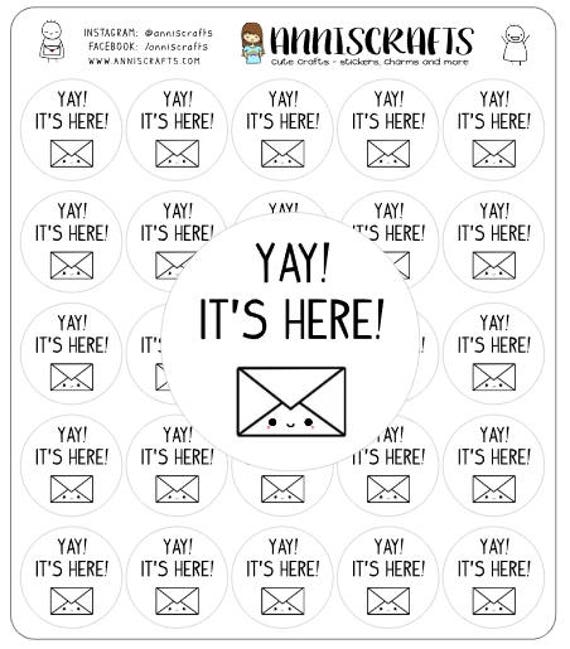 Happy Mail Yay Its Here Stickers Envelope Labels Happy Post | Etsy