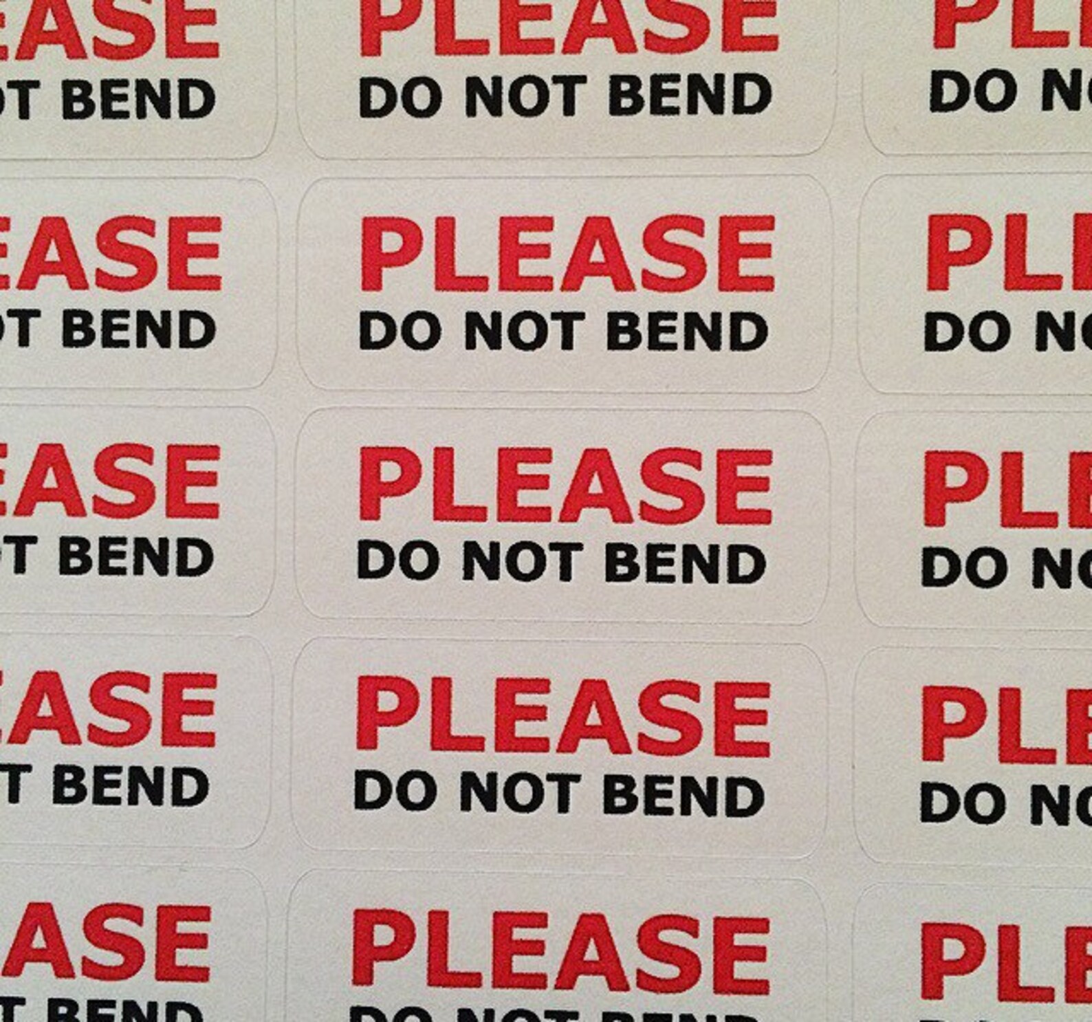 Please Do Not Bend Stickers Packaging Stickers Envelope Order | Etsy