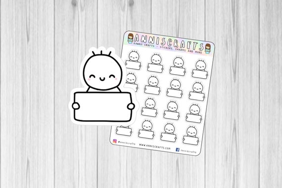 Stickman Holding Box Planner Stickers Reminder Stickers Box | Etsy