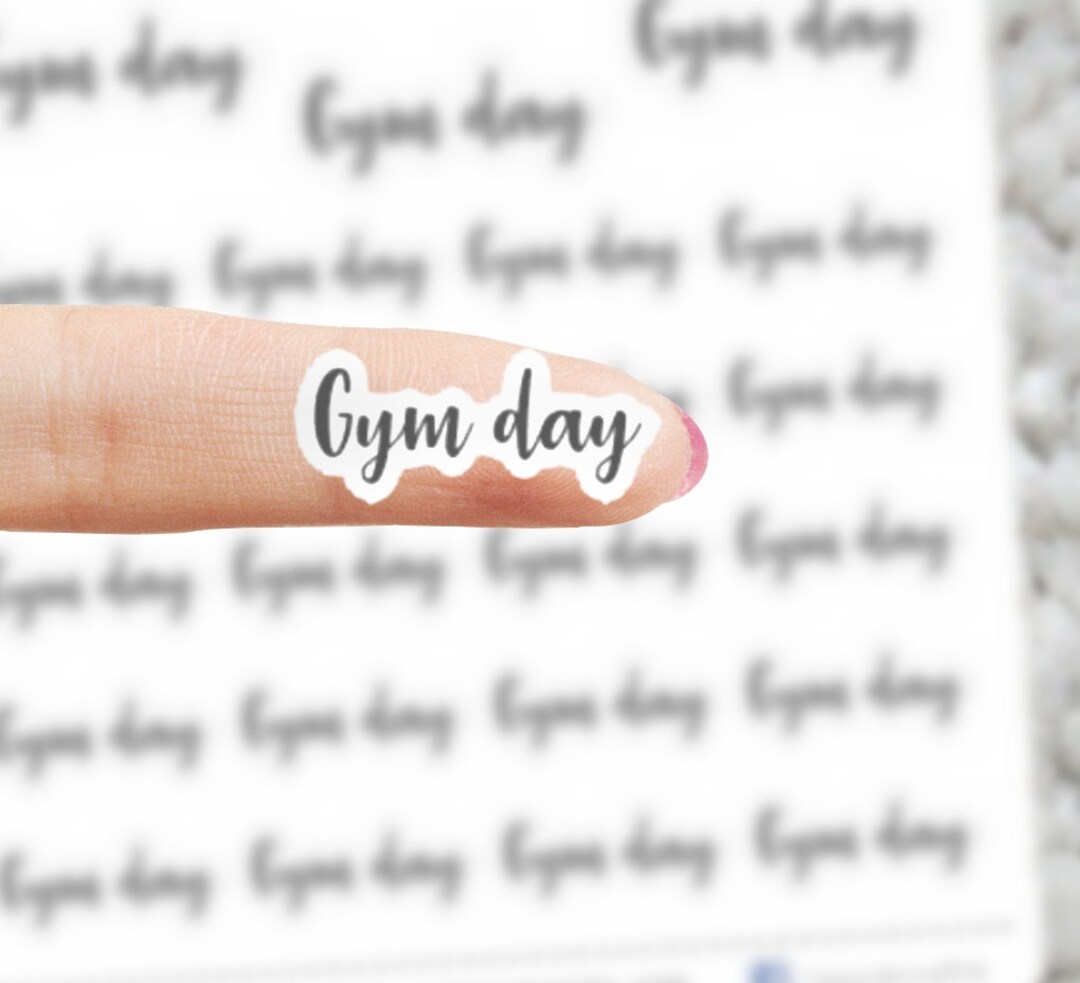 Gym Day Planner Stickers, Happy Planner Stickers, Gym Day Text Stickers ...