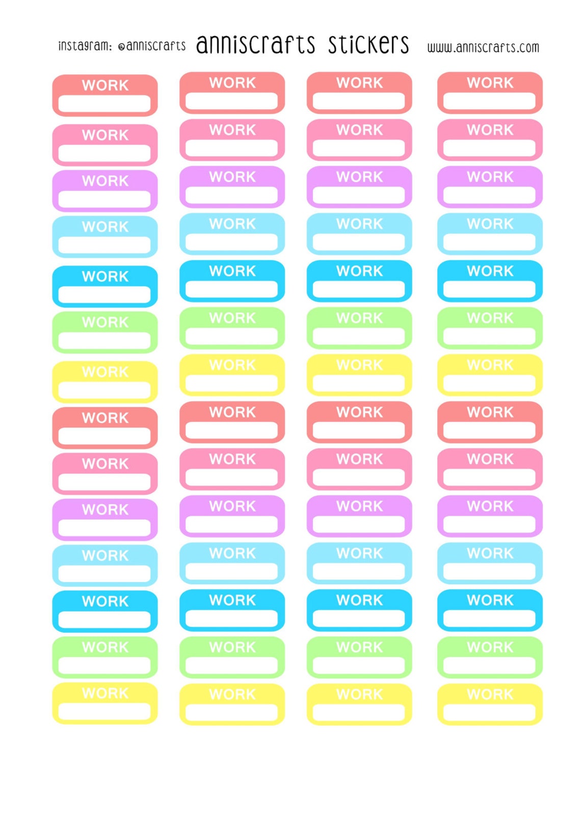 50% OFF. PRINTABLE Work Planner Stickers Schedule Rota | Etsy