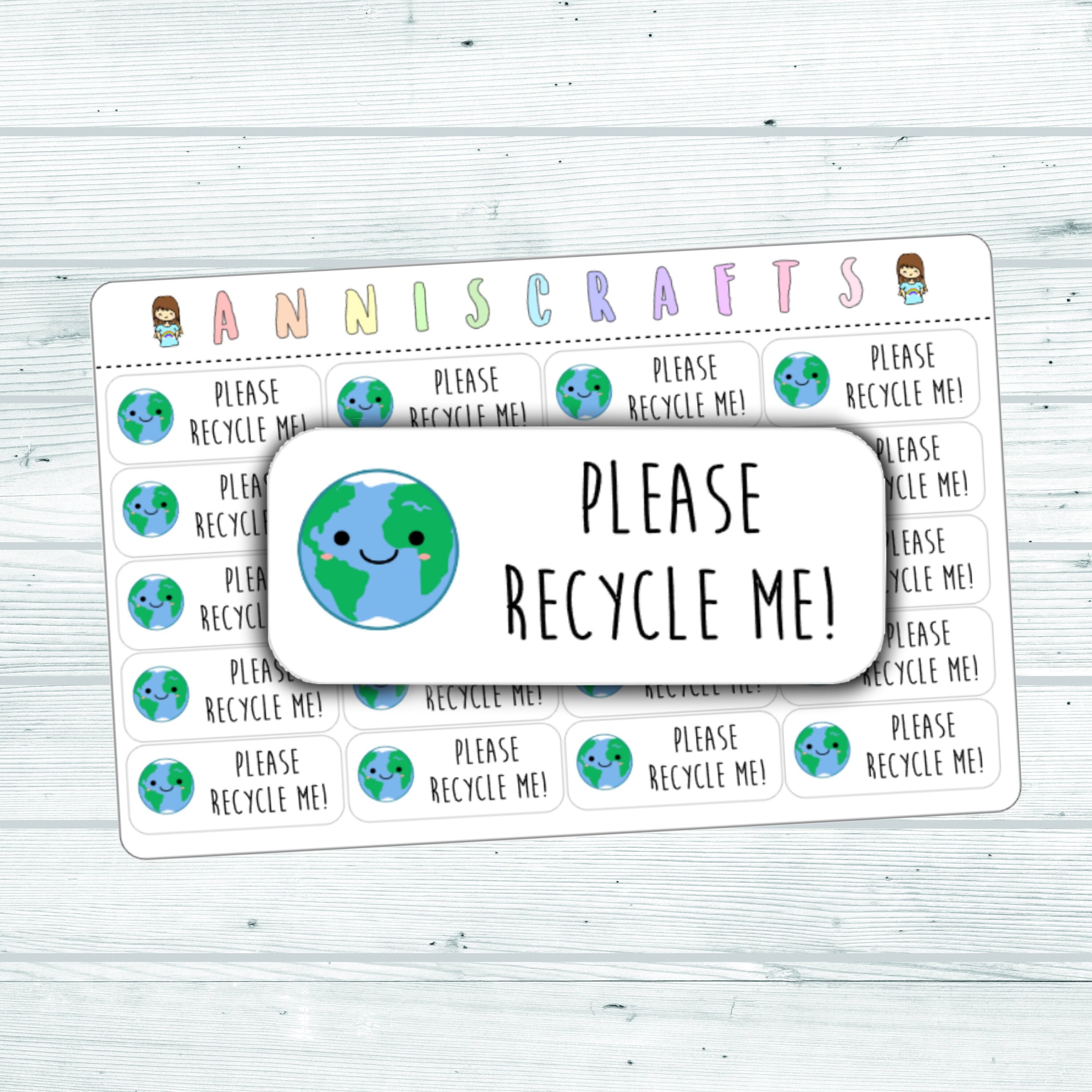Rectangle Please Recycle Me Stickers Packaging Envelopes Etsy | Etsy