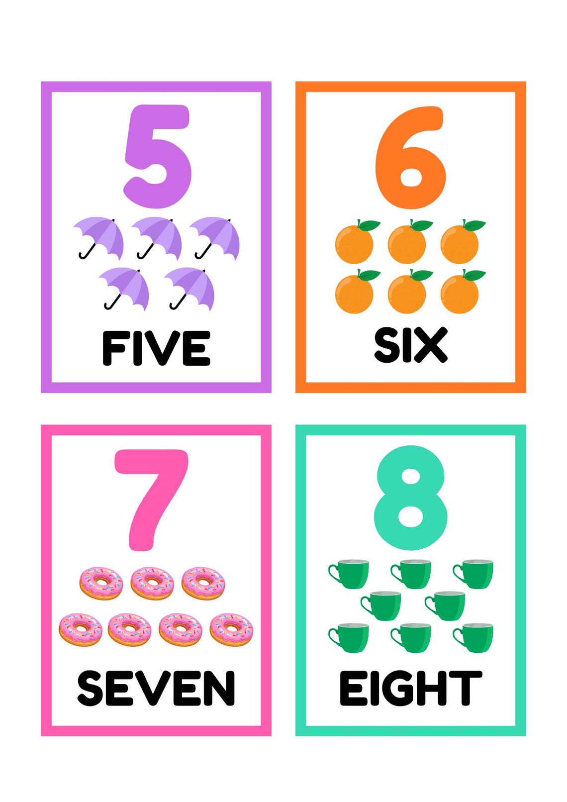 Digital Number Flashcards 1-10 for Kids Flashcards Kindergarten ...