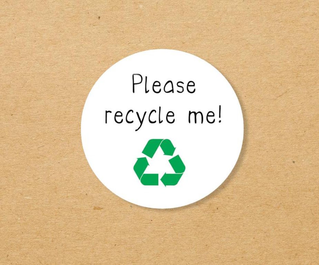 Please Recycle Me Stickers Recycle Cans Bottles Plastic Paper Glass ...
