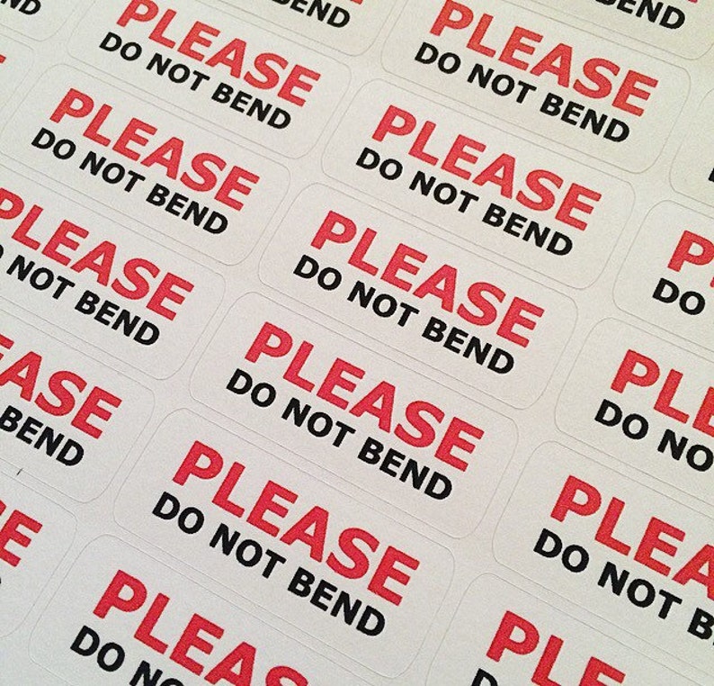 Please Do Not Bend Stickers Packaging Stickers Envelope Order | Etsy