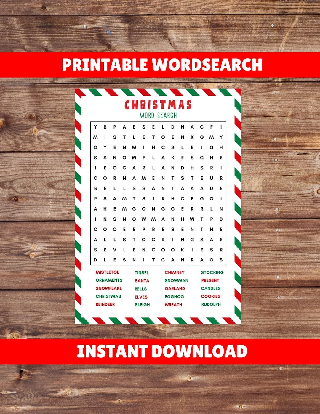 Printable Christmas Wordsearch Fun for Family Christmas Activity Kids ...