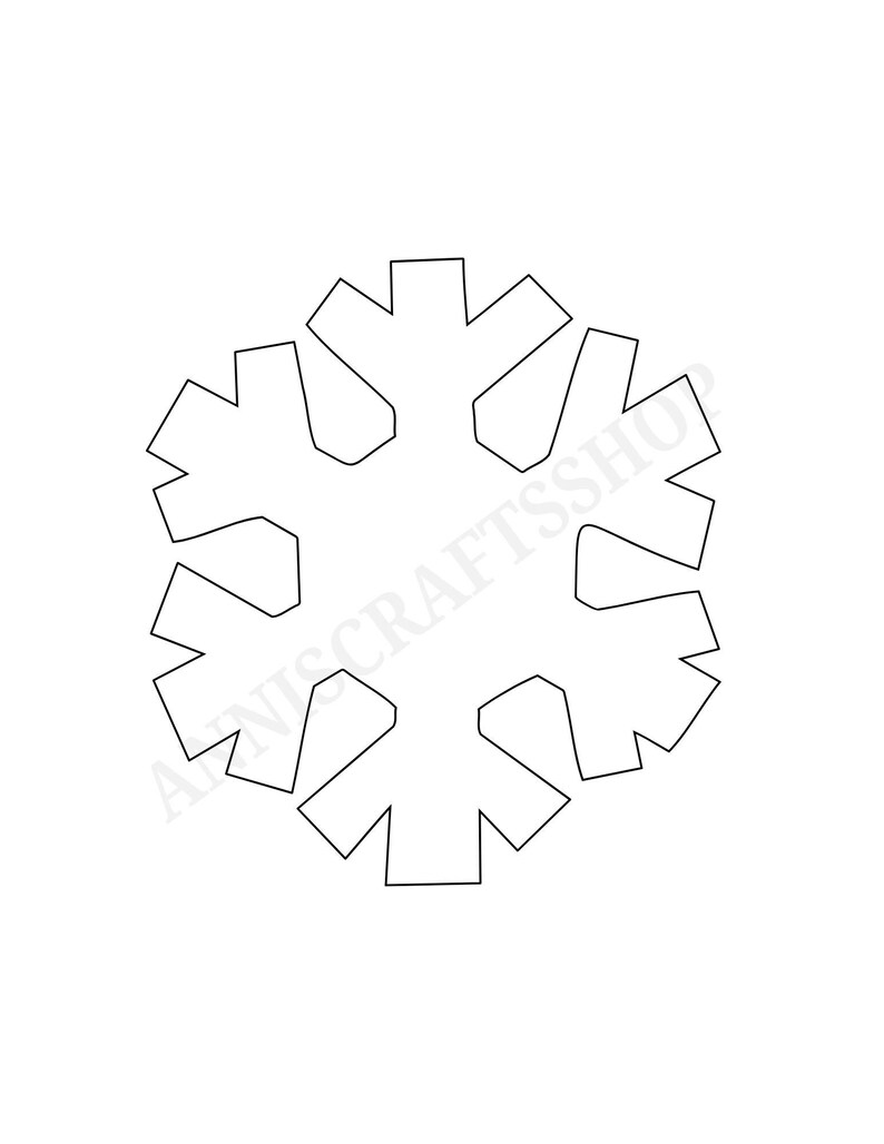 Printable Snowflake Template Coloring Sheet Snowflake Stencil Christmas ...