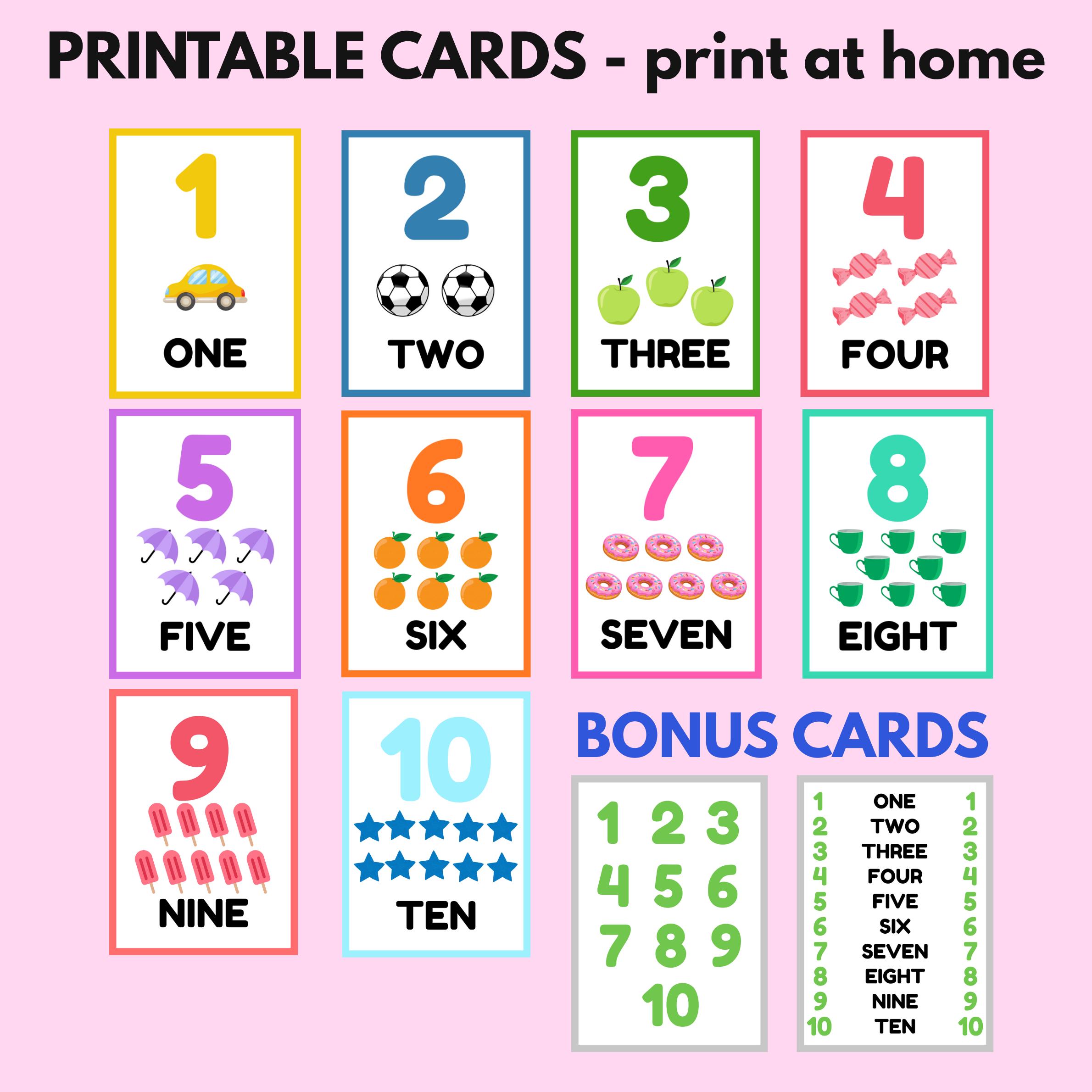 Digital Number Flashcards 1-10 for Kids Flashcards Kindergarten ...