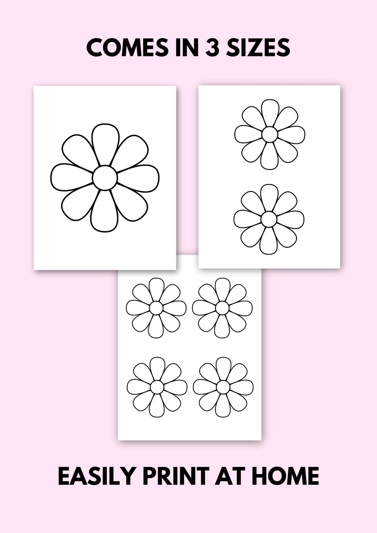Printable Flower Template PDF 3 Sizes Simple Flower Cut Out School ...