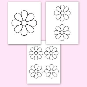 Printable Flower Template PDF 3 Sizes Simple Flower Cut Out School ...
