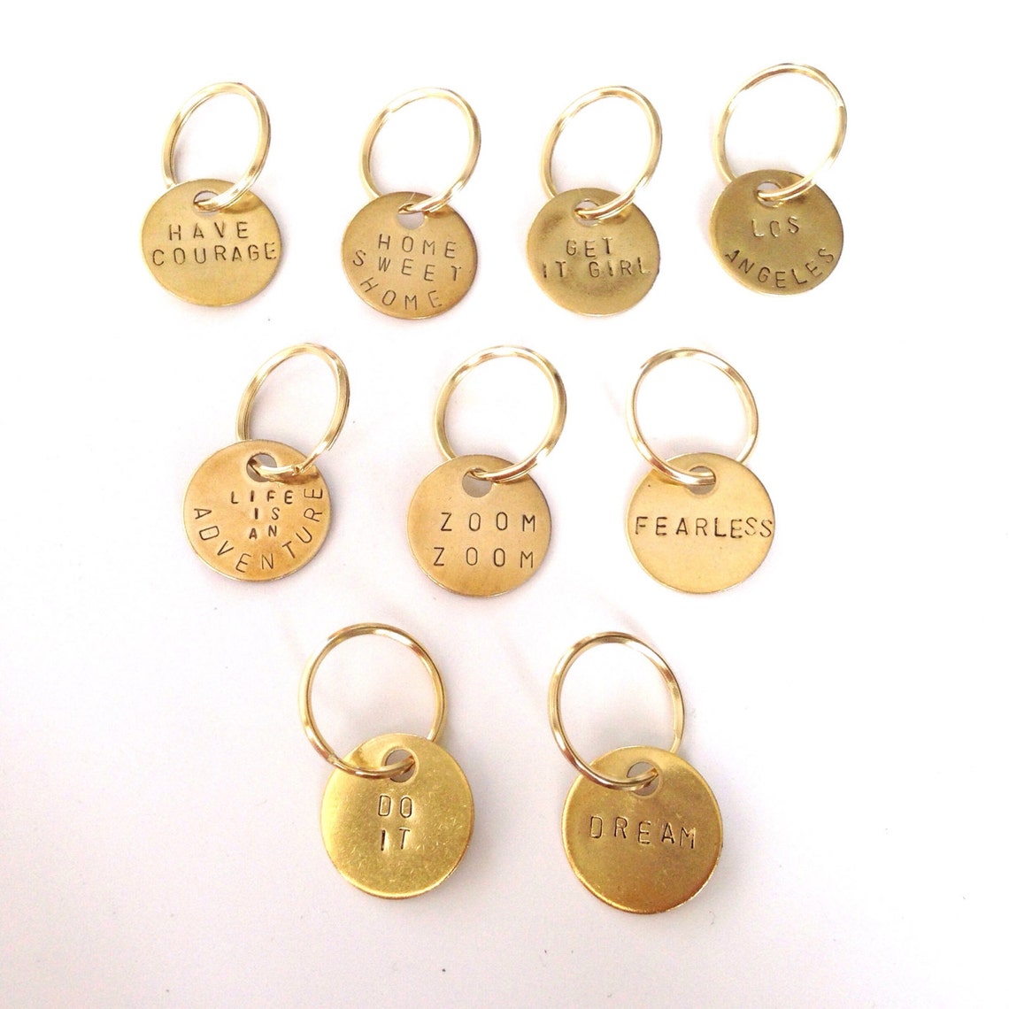 Custom Stamped Personalized Brass Keychain - Etsy