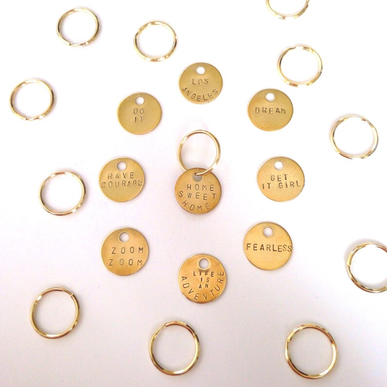 Custom stamped personalized brass keychain | Etsy