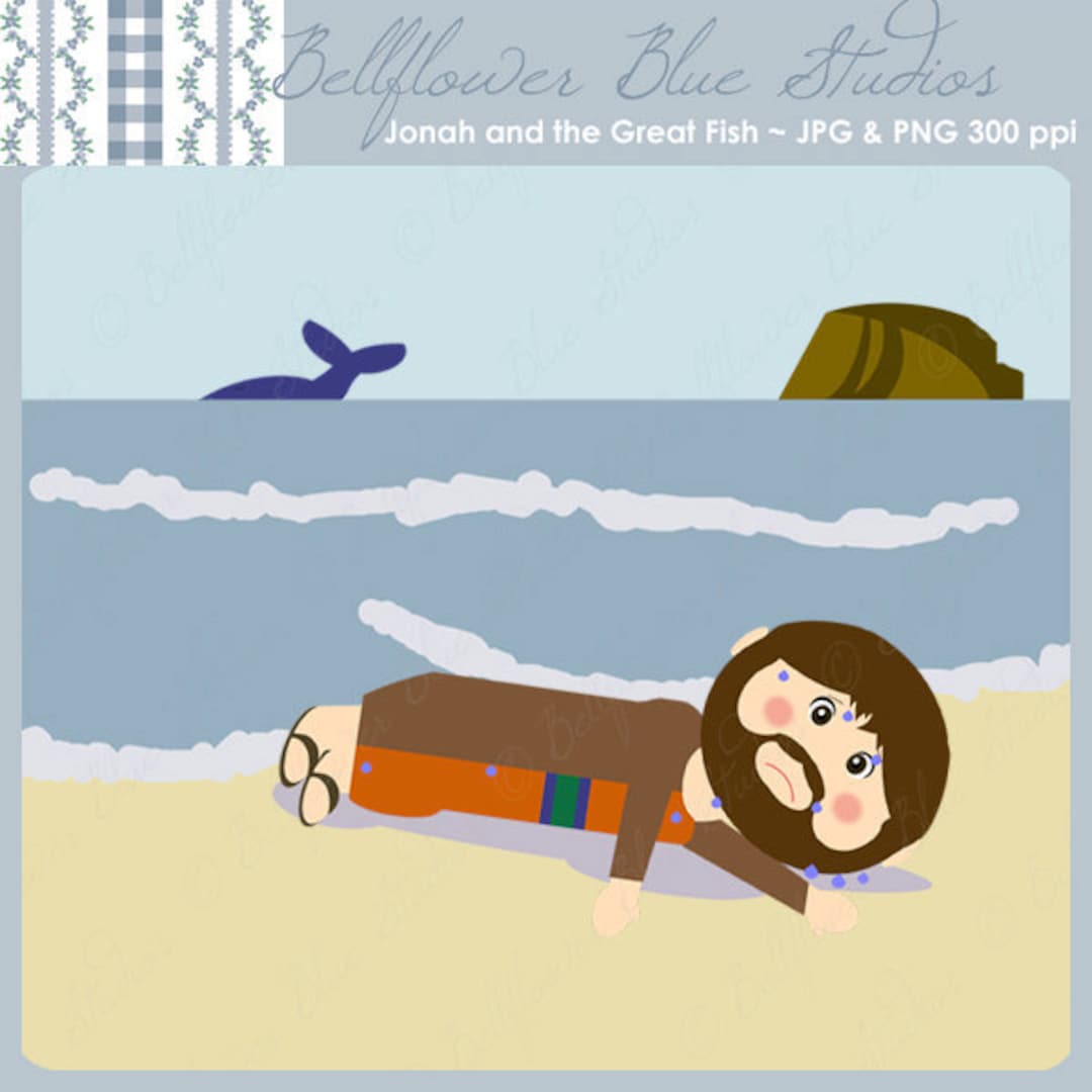 Jonah and the Great Fish Digital Clipart - Etsy