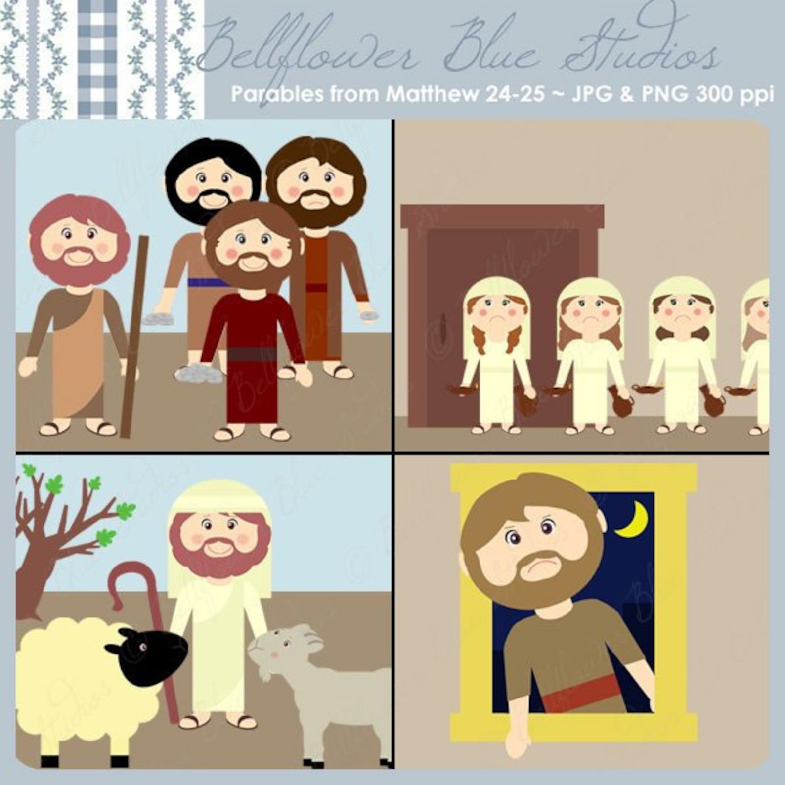 Selected Parables From Matthew 24-25 Digital Clipart - Etsy