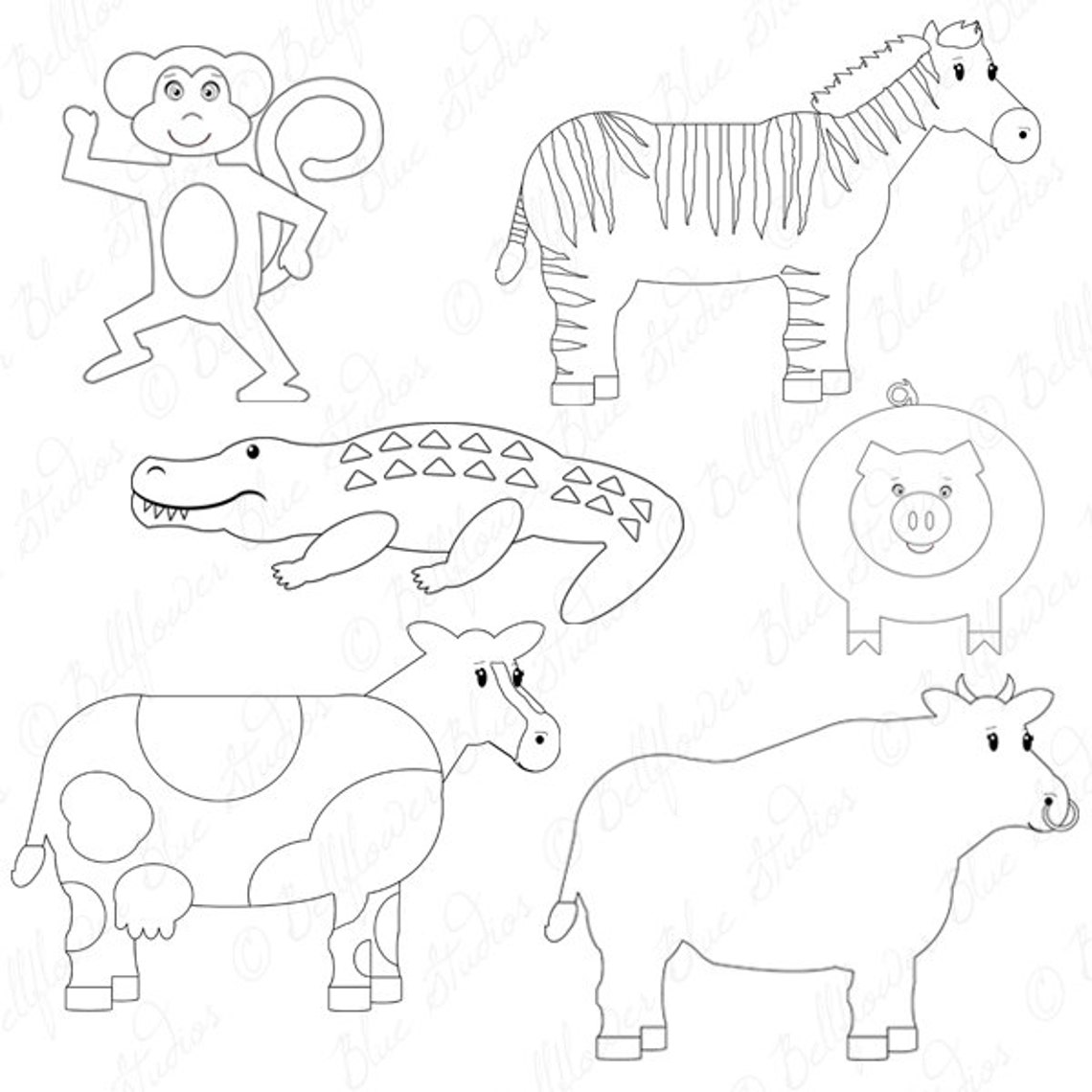 SALE! Noah's Ark Digital Clipart (black & White Line Art Version) - Etsy