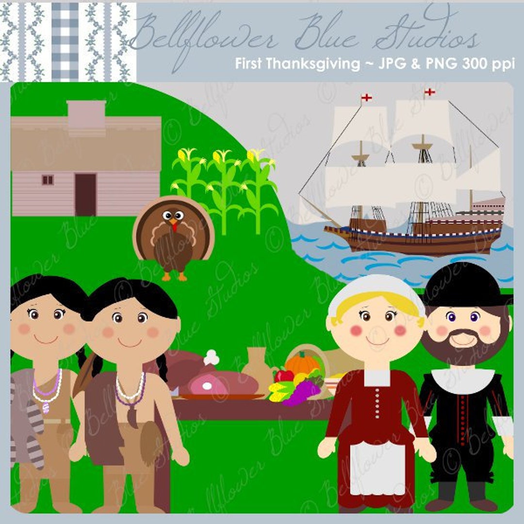 First Thanksgiving Digital Clipart - Etsy