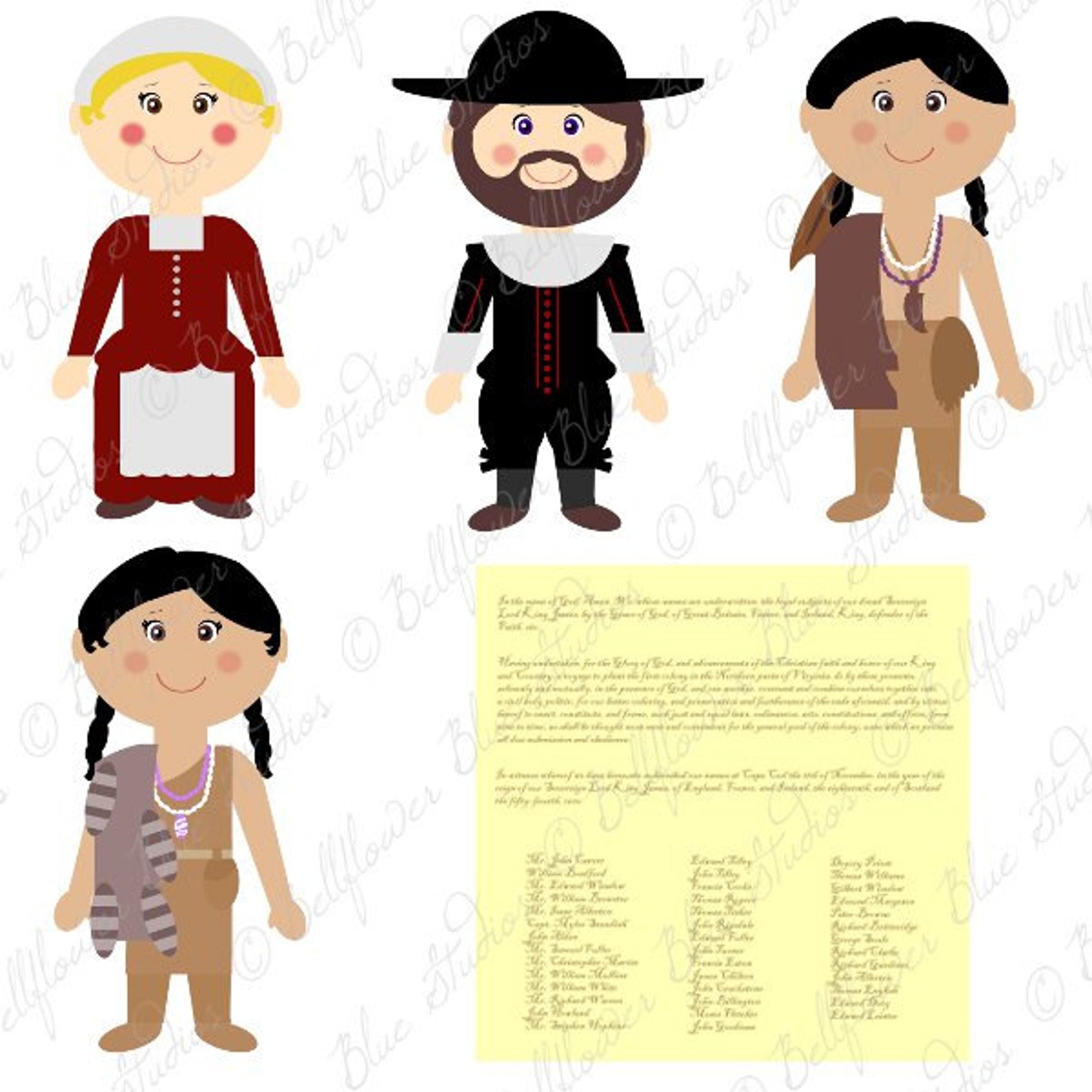 First Thanksgiving Digital Clipart - Etsy