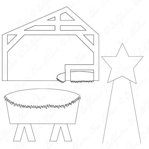 The Nativity / First Christmas Digital Clipart (black & White Line Art ...