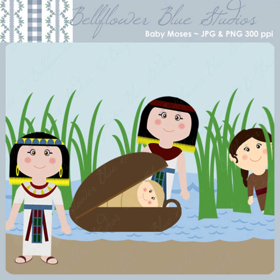 Baby Moses Digital Clipart - Etsy
