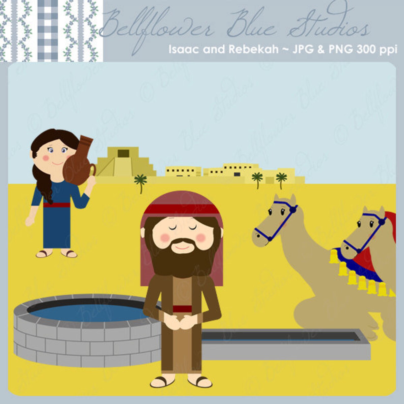 Isaac and Rebekah Digital Clipart - Etsy