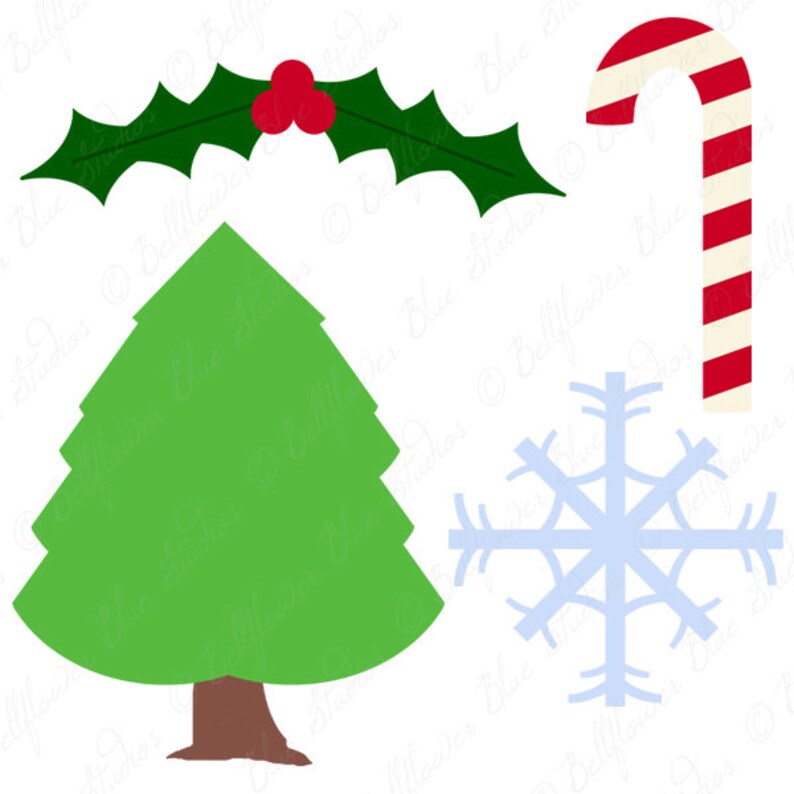 Christmas Decorations Digital Clipart (full Color Version) - Etsy
