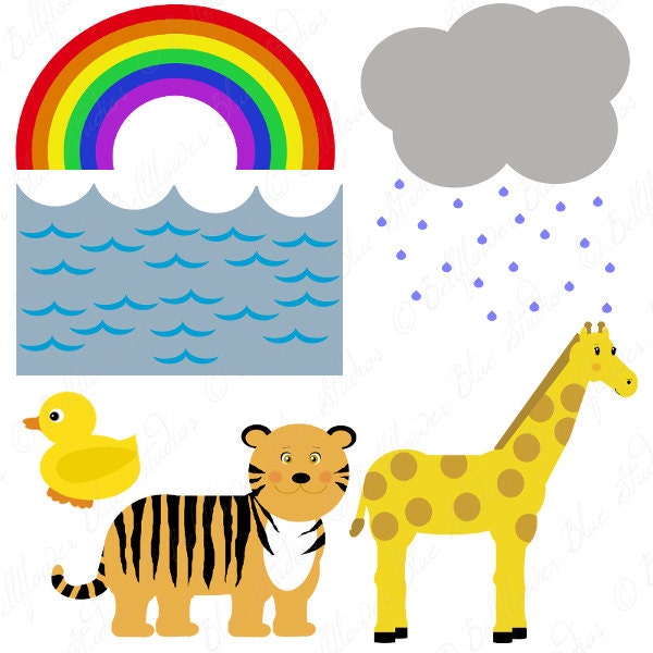 SALE! Noah's Ark Digital Clipart (full Color Version, Now Includes .svg ...
