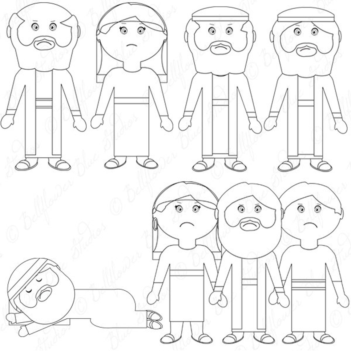 Queen Esther Digital Clipart (black & White Line Art Version) - Etsy ...