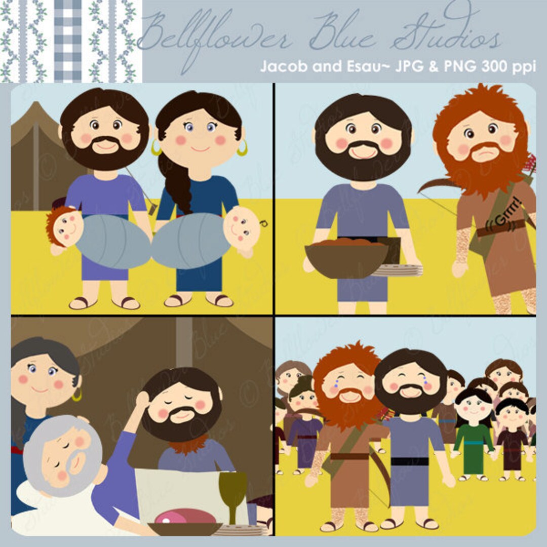 Jacob and Esau Digital Clipart - Etsy