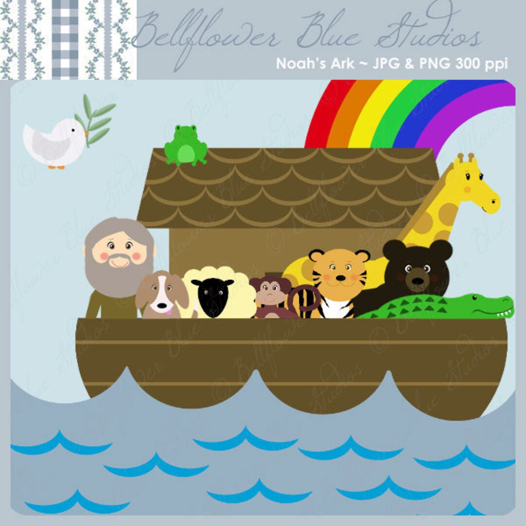 SALE! Noah's Ark Digital Clipart (full Color Version, Now Includes .svg ...