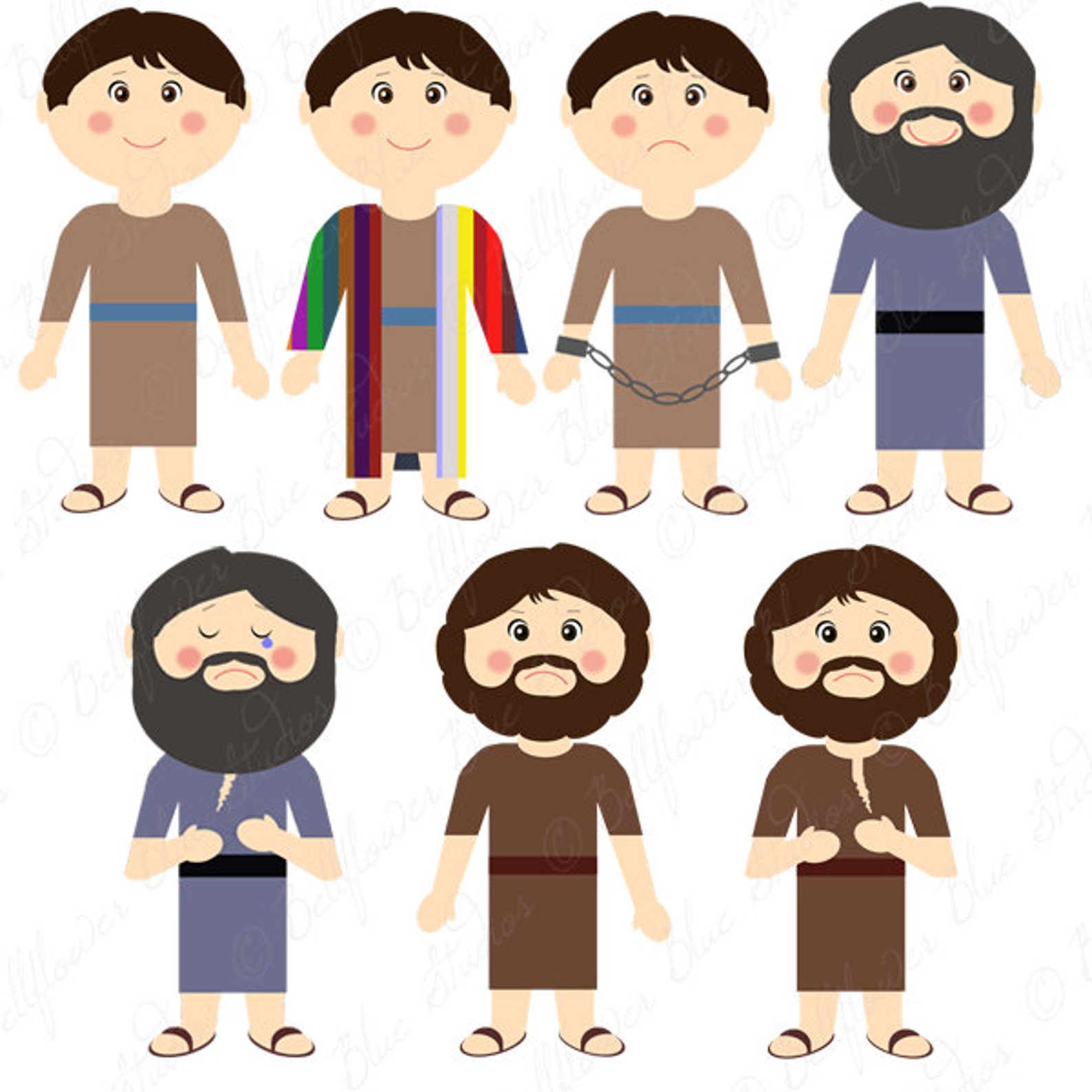 Joseph Digital Clipart: the Coat of Many Colors - Etsy