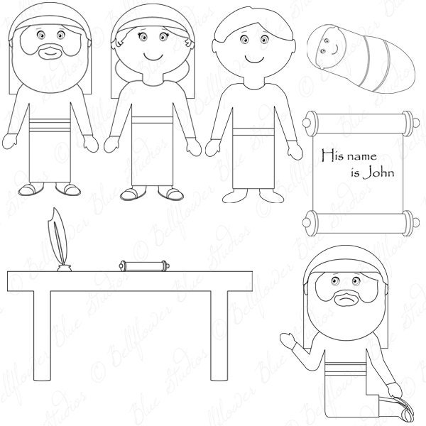 John the Baptist Digital Clipart (black & White Line Art Version) - Etsy