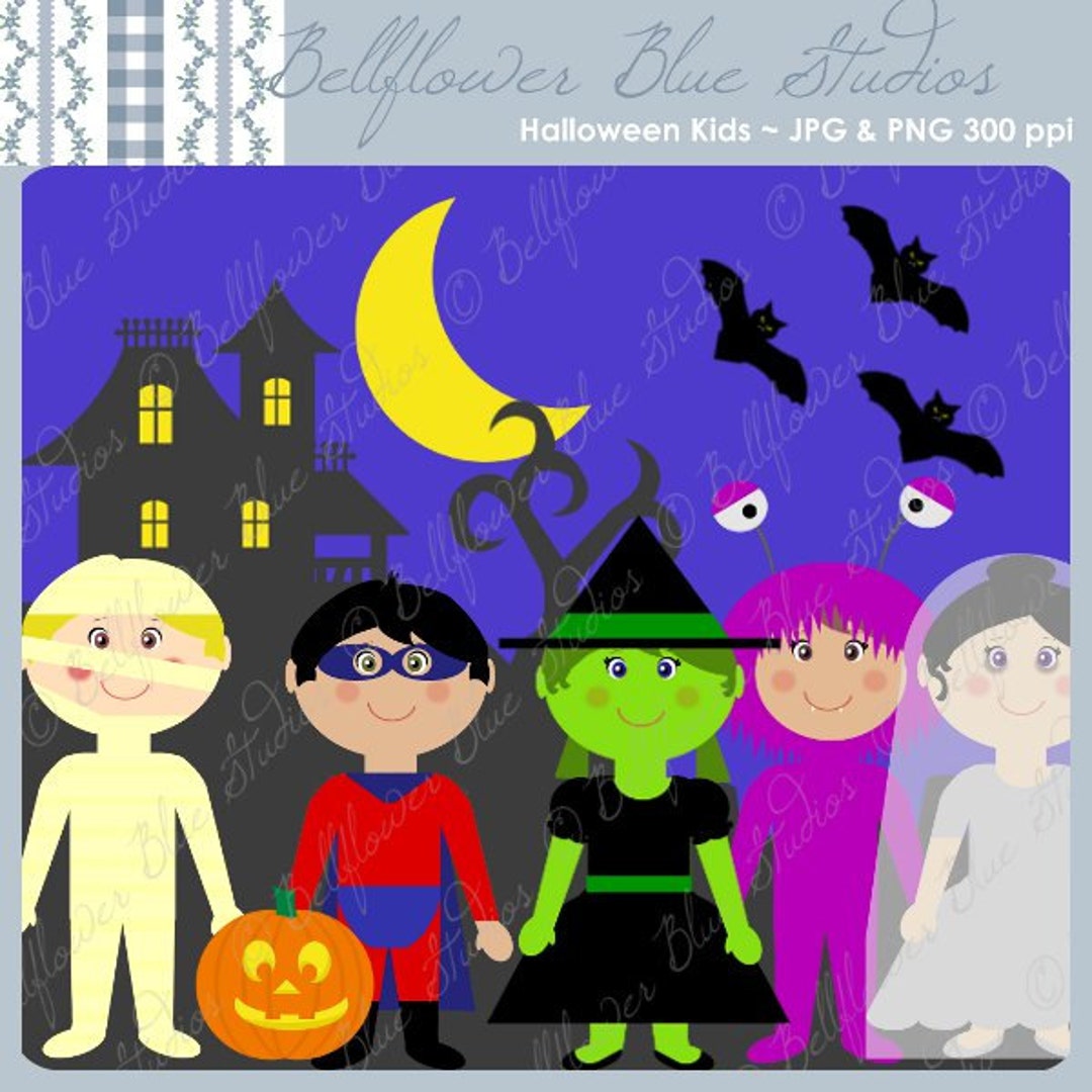 Halloween Kids Digital Clipart - Etsy