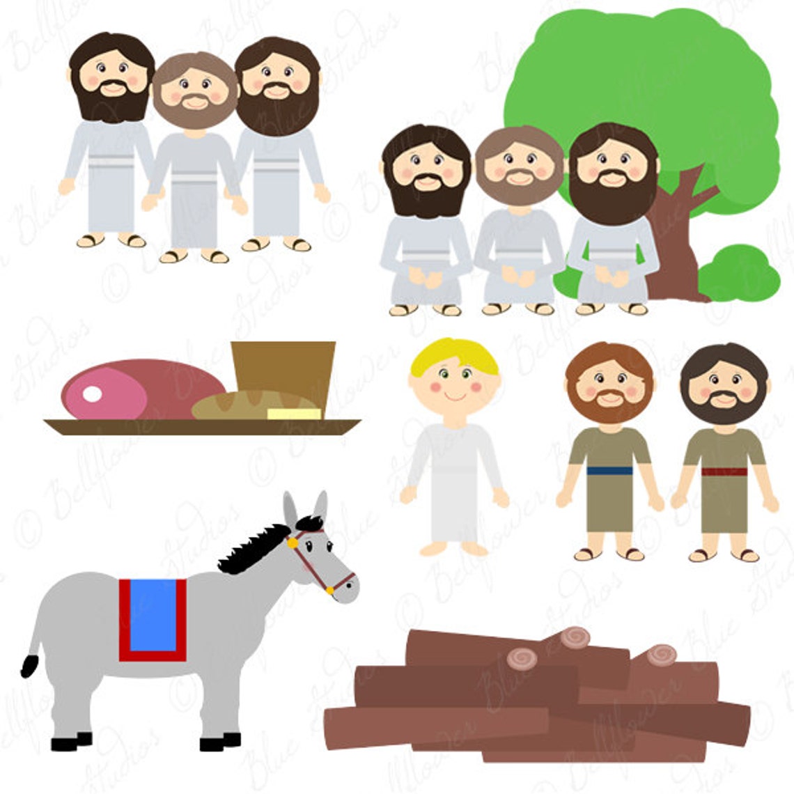 Abraham and Isaac Digital Clipart - Etsy