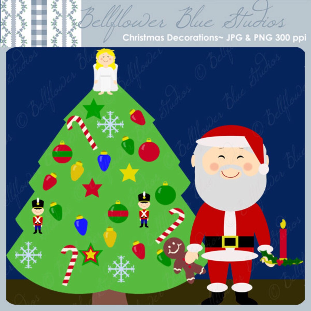 Christmas Decorations Digital Clipart (full Color Version) - Etsy